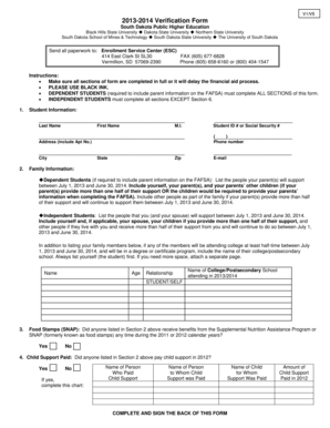 Fillable Online ris sdbor 2013-2014 Verification Form - ris sdbor Fax ...