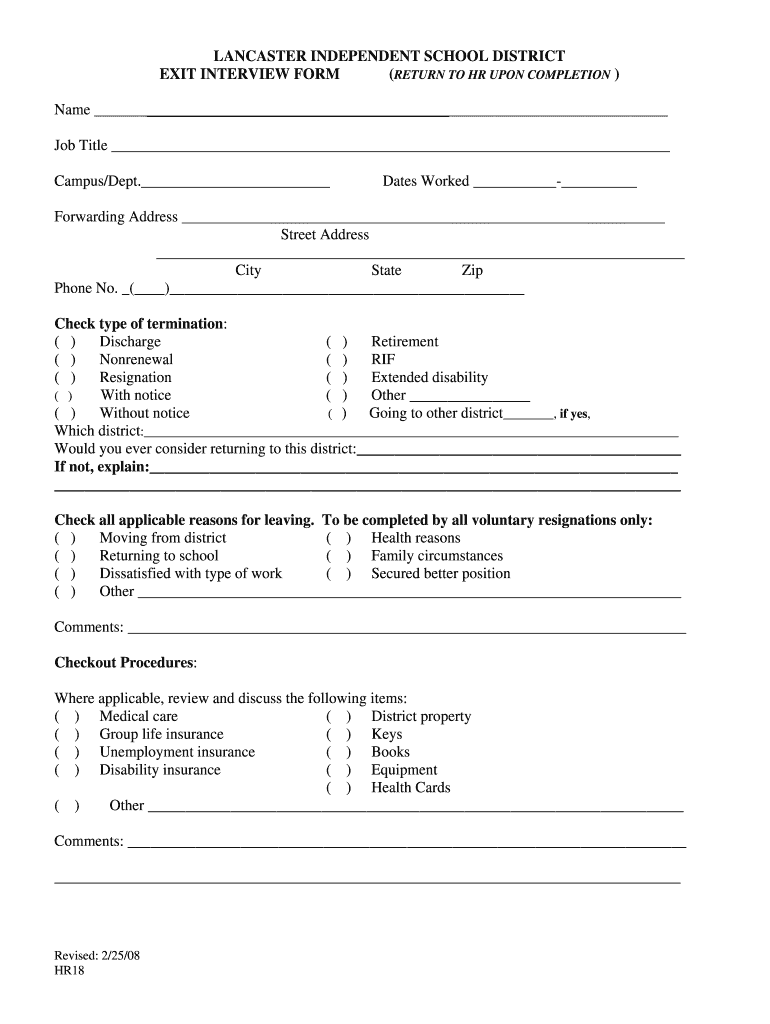 Exit Form Fill Online Printable Fillable Blank PdfFiller