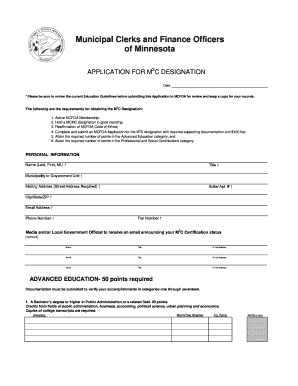 Fillable Online mcfoa Minnesota Clerks and Finance Officers Association ...