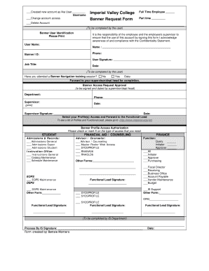 Fillable Online sTUDENT Banner Account Request Form.doc. Catalog04 ...