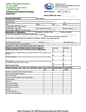 Fillable Online O&P Application 2010.xls Fax Email Print - pdfFiller