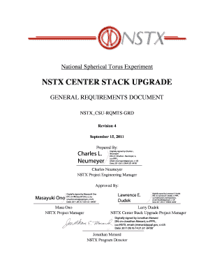 Fillable Online NSTX CENTER STACK UPGRADE - PPPL EVMS Page Fax Email ...