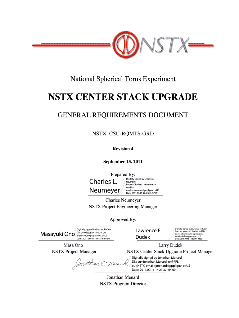 Fillable Online NSTX CENTER STACK UPGRADE - PPPL EVMS Page Fax Email ...
