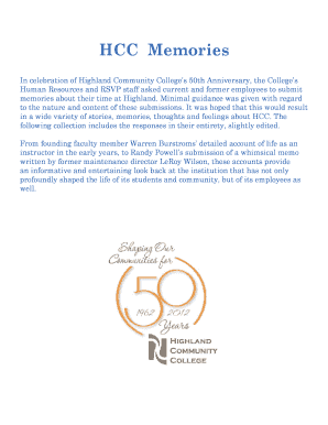 Fillable Online HCC Memories Fax Email Print - pdfFiller