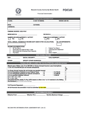 Fillable Online mccmh IDENTIFYING INFORMATION NAME CASE NUMBER MEDICAID ...