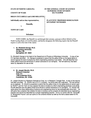 Fillable Online Plaintiff's Expert Witness Designation - Red Light ...