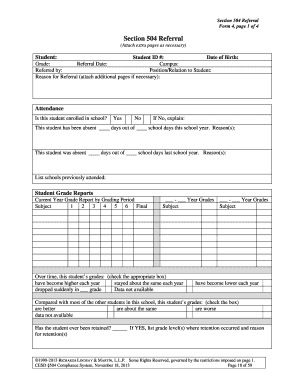 Fillable Online Section 504 Referral Fax Email Print - pdfFiller