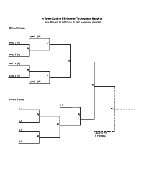 Fillable Online 6 Team Double Elimination Tournament Bracket Fax Email ...
