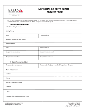 Fillable Online Individual or delta grant request form - Delta Research ...