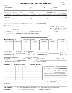Fillable Online publichealth lacounty Interjurisdictional Tuberculosis ...