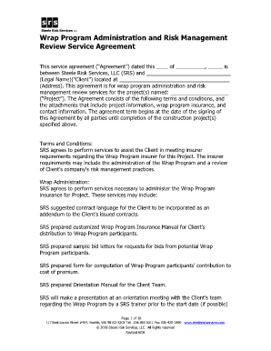 Fillable Online Wrap Program Administration and Risk Management Review ...