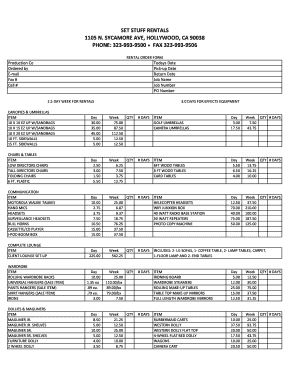 Fillable Online Rental Form - Set Stuff Rentals Fax Email Print - pdfFiller
