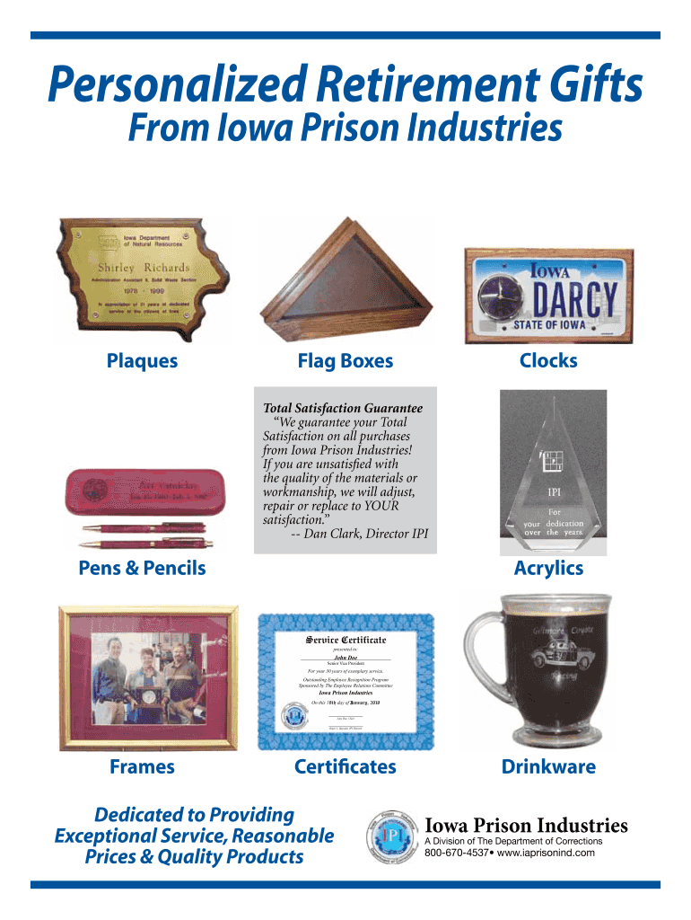 Fillable Online Personalized Retirement Gifts Fax Email Print - pdfFiller