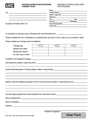 Fillable Online Clear Form - Division of Specialized Care for Children ...