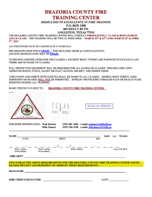 Fillable Online bcffa BRAZORIA COUNTY FIRE Fax Email Print - pdfFiller