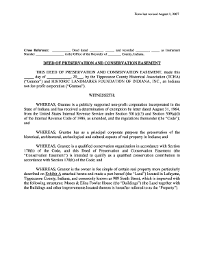 Fillable Online DEED OF PRESERVATION AND CONSERVATION EASEMENT Fax Email Print - pdfFiller