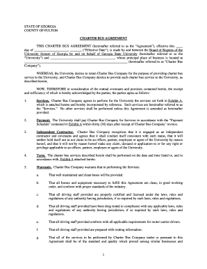 Fillable Online Charter Bus Agreement Template Edit Fax Email Print ...