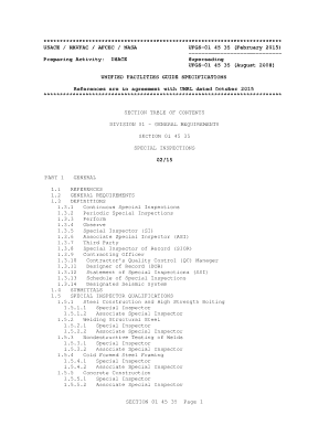 Ufgs 01 45 35 - Fill Online, Printable, Fillable, Blank | pdfFiller