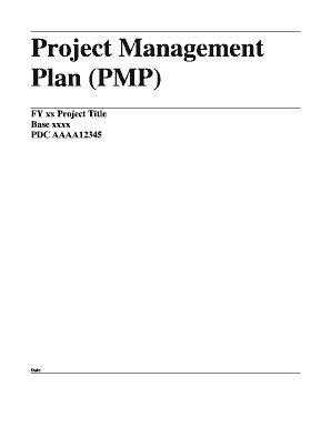 Fillable Online wbdg Generic Project Management Plan (PMP) - The Whole ...