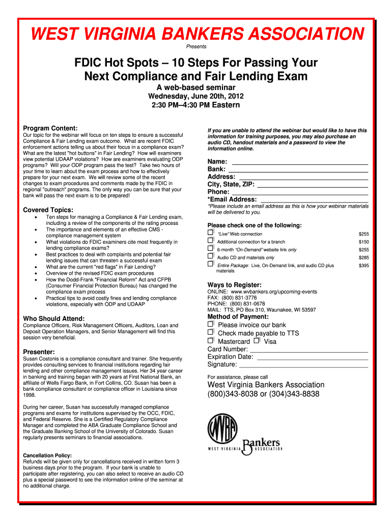 Fillable Online FDIC Hot Spots 10 Steps For Passing Your Fax Email ...