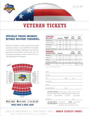 Fillable Online Veteran Tickets - Armed Forces Bowl Fax Email Print ...