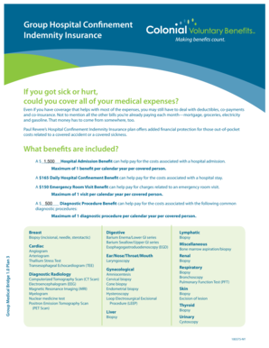 Fillable Online Group Hospital Confinement Indemnity Insurance Fax ...