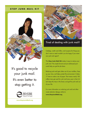 Fillable Online recyclestuff Stop Junk Mail Kit - recyclestuff Fax Email Print - pdfFiller