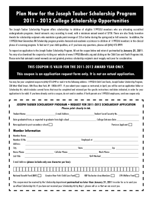 1199 Joseph Tauber Scholarship Form - Fill Online, Printable, Fillable ...