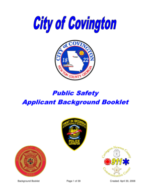 Fillable Online Background Packet - Covington-Newton County 911 Fax ...