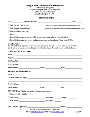 Fillable Online Change Order SCA.doc Fax Email Print - pdfFiller