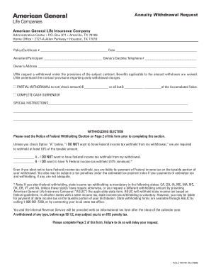 Fillable Online Annuity Withdrawal Request - Marketing Financial Fax ...