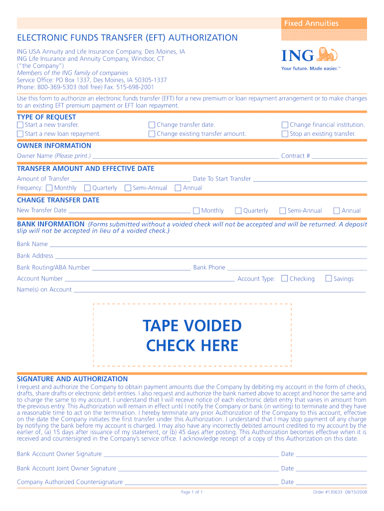 Fillable Online Electronic Funds Transfer EFT Authorization - Marketing ...