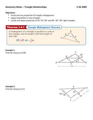 Fillable Online Geometry Notes Triangle Relationships 526b2009b Fax ...