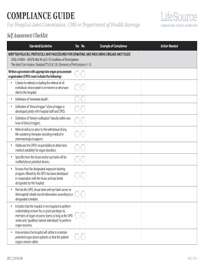 Fillable Online life-source For Hospital Joint Commission, CMS or ...