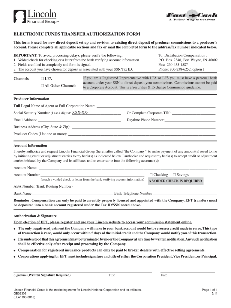 Fillable Online Electronic funds transfer authorization form - CBIZ ...
