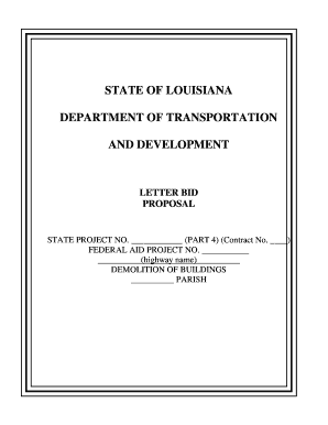 Fillable Online Demolition Proposal - DOTD Fax Email Print - pdfFiller