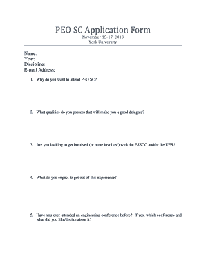 Fillable Online PEO SC Application Form Fax Email Print - pdfFiller