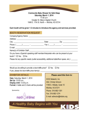 Fillable Online kidsks Booth Reservation Form (PDF) - kidsks Fax Email ...
