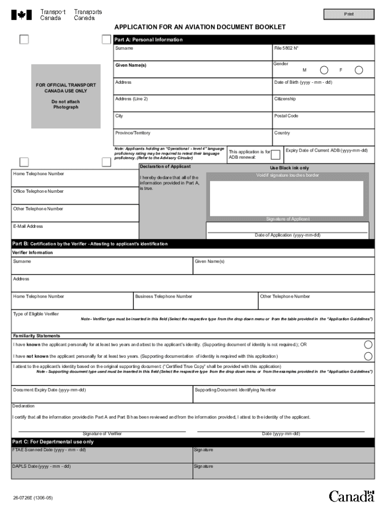 2013 Form Canada 26-0726E Fill Online, Printable, Fillable, Blank ...