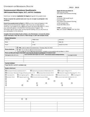 Fillable Online duluth umn Return this form on campus to Fax Email ...