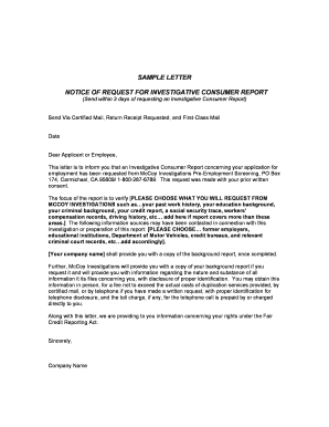 Fillable Online (Send within 3 days of requesting an Investigative ...