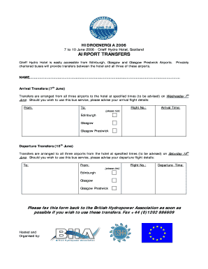 Fillable Online Airport Transfer Booking Form.doc. Image Fax Email ...