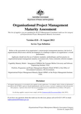 Fillable Online Organisational Project Management Maturity Assessment ...