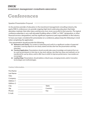 Fillable Online imca Conferences - IMCA - imca Fax Email Print - pdfFiller
