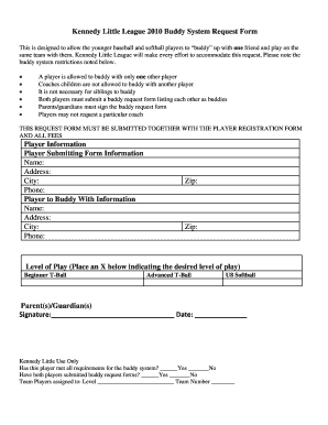 Fillable Online Buddy System Form - BallCharts.com Fax Email Print ...