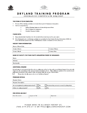 Fillable Online Dryland Training Instructor Acknowledgement Form Fax ...