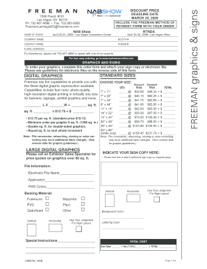 Fillable Online Graphics & Signs Order Form Fax Email Print - pdfFiller