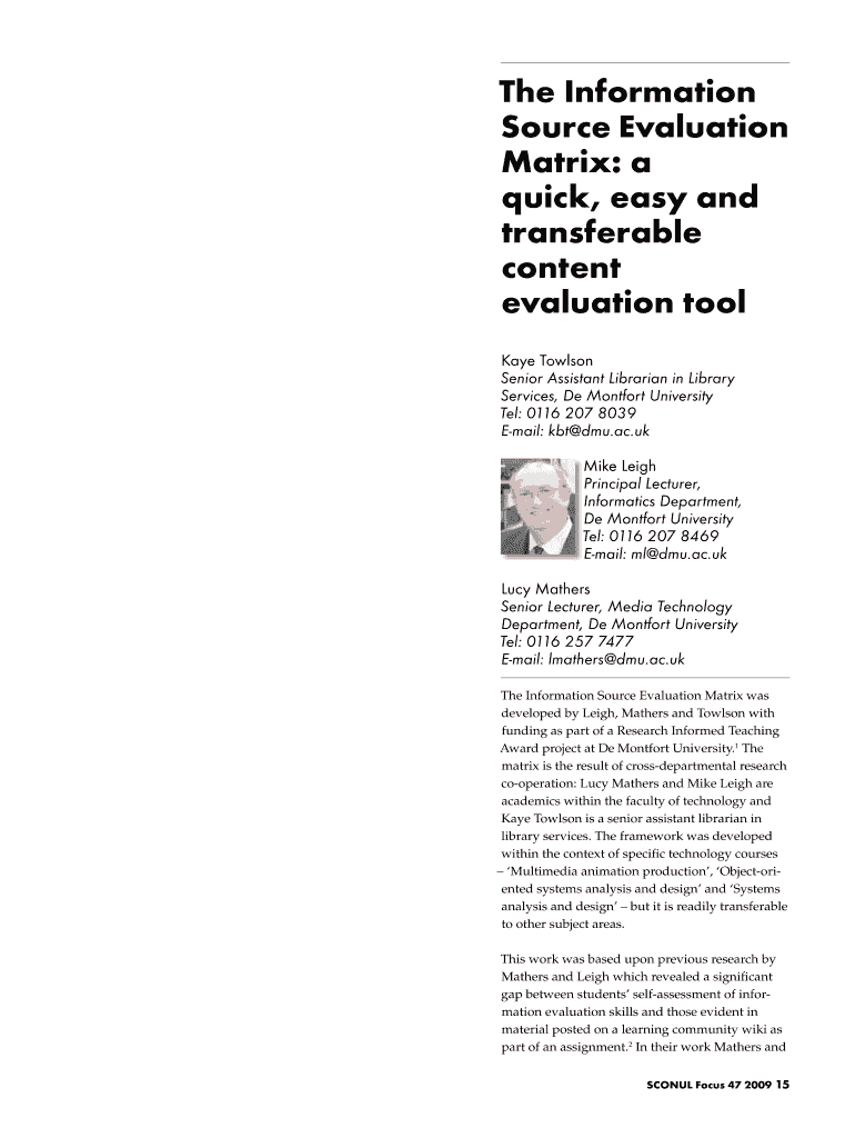 Fillable Online Source Evaluation Fax Email Print Pdffiller