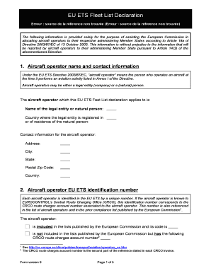 Fillable Online EU ETS Fleet List Declaration (version 9) - Verifavia ...