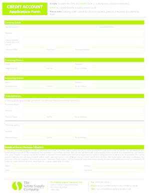 Fillable Online CREDIT ACCOUNT Application Form Simply complete this ...